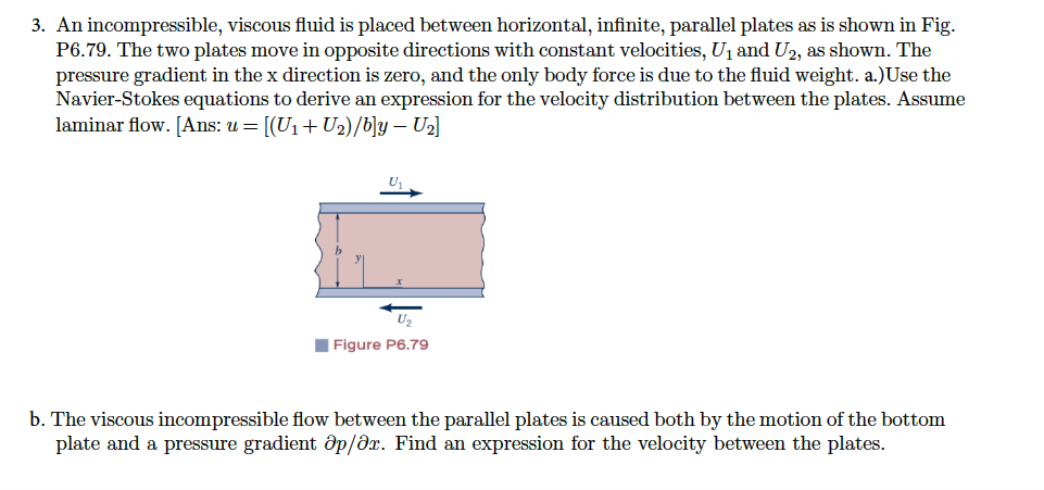 Solved 3. An incompressible, viscous fluid is placed between | Chegg.com