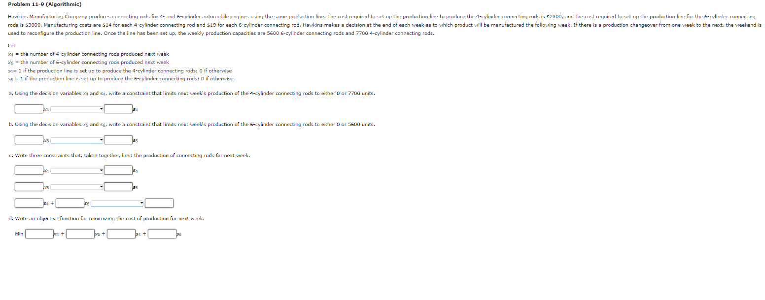 Solved Problem 11-9 (Algorithmic)used to reconfigure the | Chegg.com