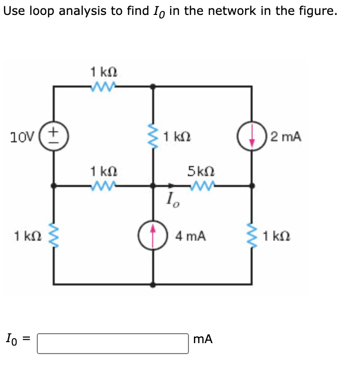 Solved Use loop analysis to find Io in the network in the | Chegg.com