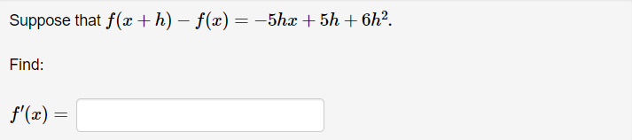 Solved Suppose f(x)=−5x2+5. Evaluate the following limit. | Chegg.com