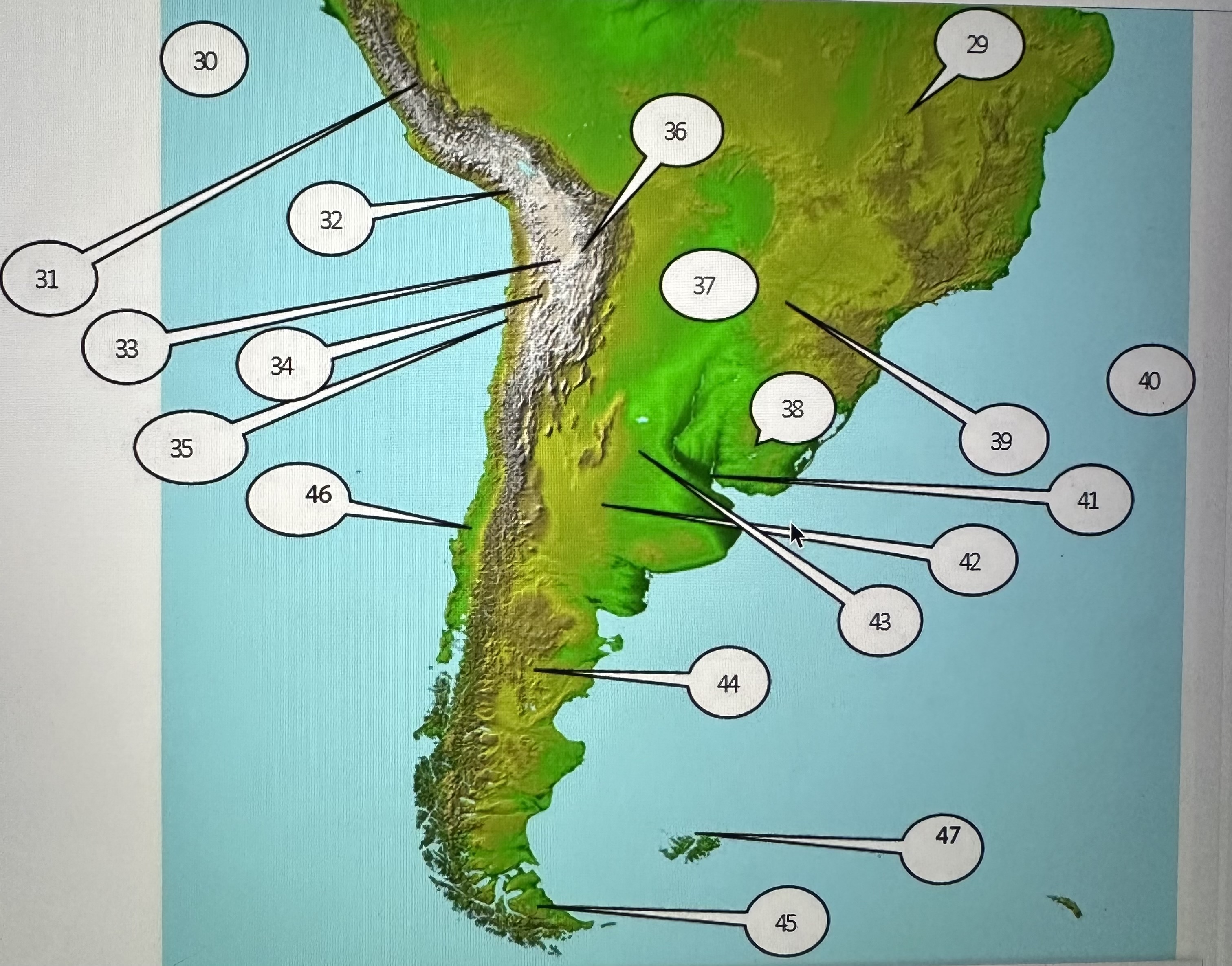 Atacama Desert Physical Map