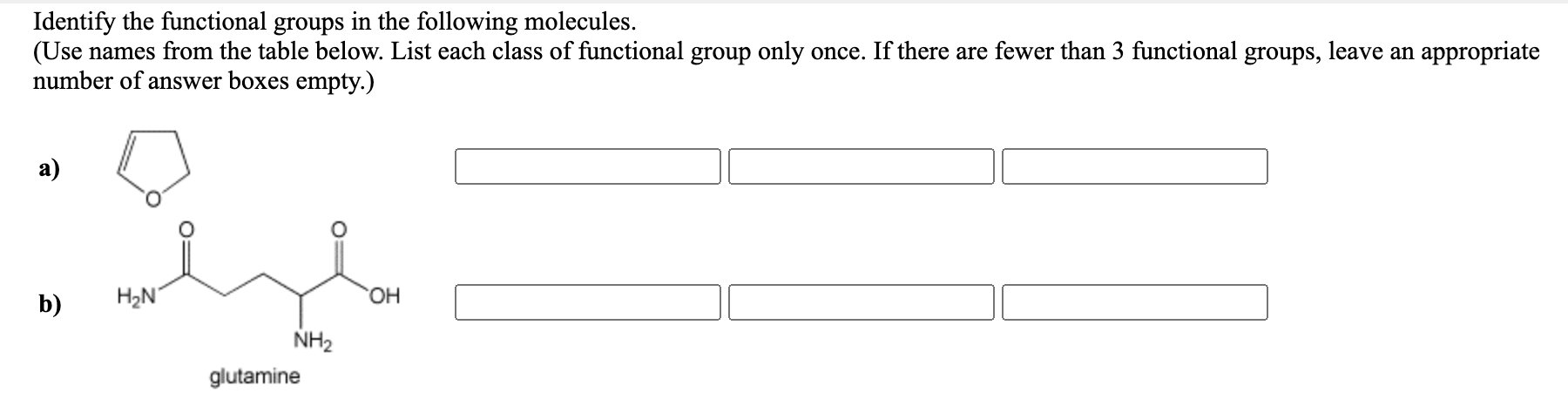Solved Identify the functional groups in the following | Chegg.com
