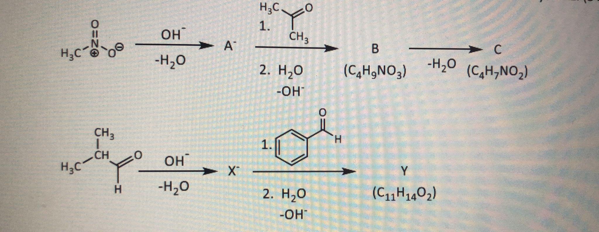 Solved 2. 2. H2O−OH− 1. X− Y 2. H2O (C11H14O2) | Chegg.com