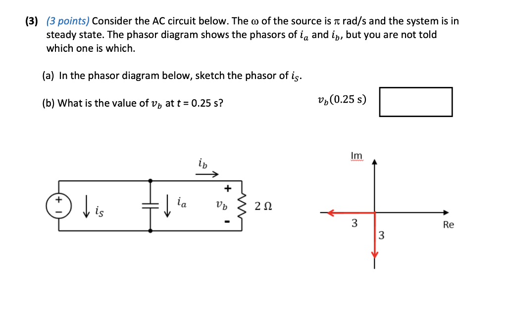 Solved (3) (3 points) Consider the AC circuit below. The o | Chegg.com