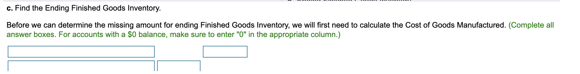 Solved c. Find the Ending Finished Goods Inventory. Before | Chegg.com
