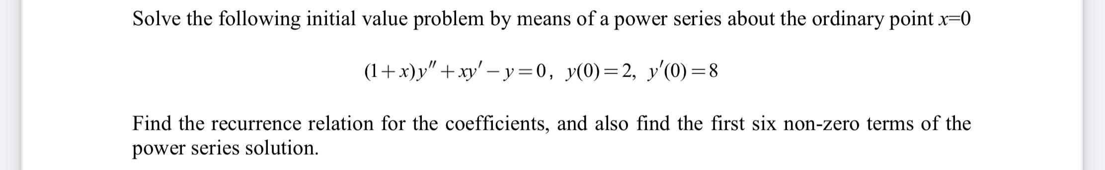 Solved Solve the following initial boundary value problem | Chegg.com Solved Solve the following initial boundary value problem | Chegg.com
