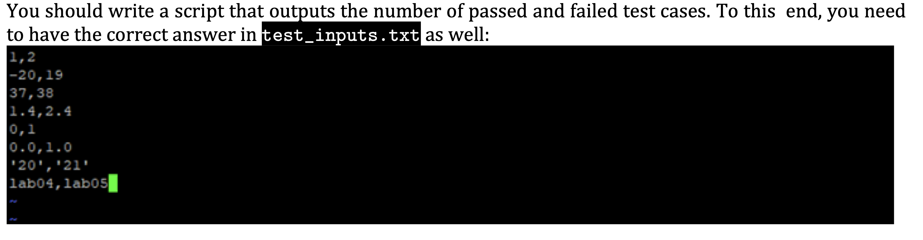 Solved PLEASE MAKE SURE OUTPUT LOOKS THE SAME. USE FILES | Chegg.com