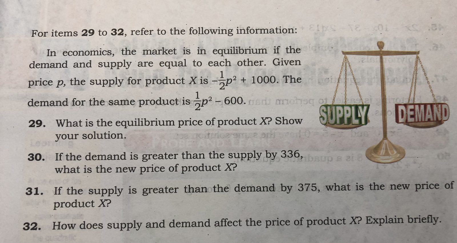 Solved For items 29 to 32, refer to the following | Chegg.com