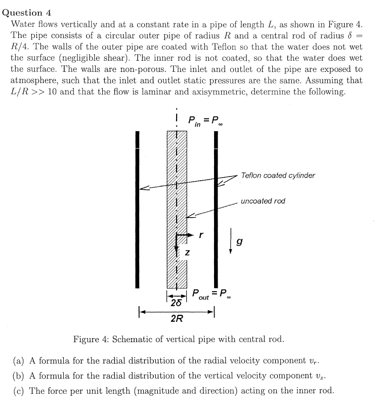 Question 4Water flows vertically and at a constant | Chegg.com