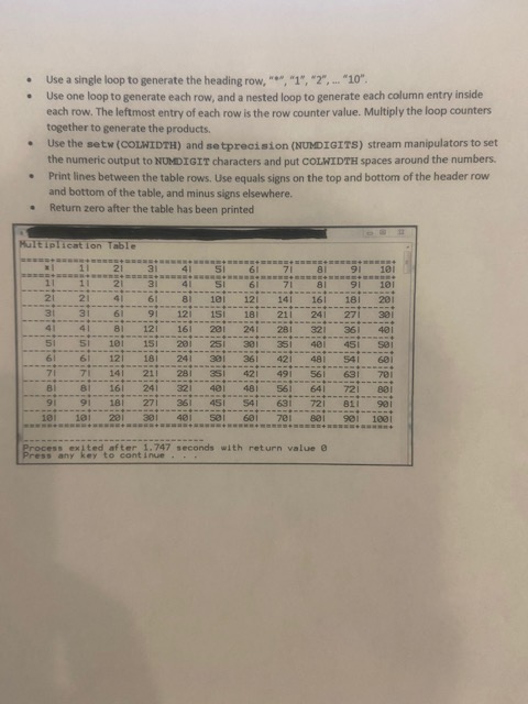 Solved Lab 08 Multiplication Table In this tab you will | Chegg.com