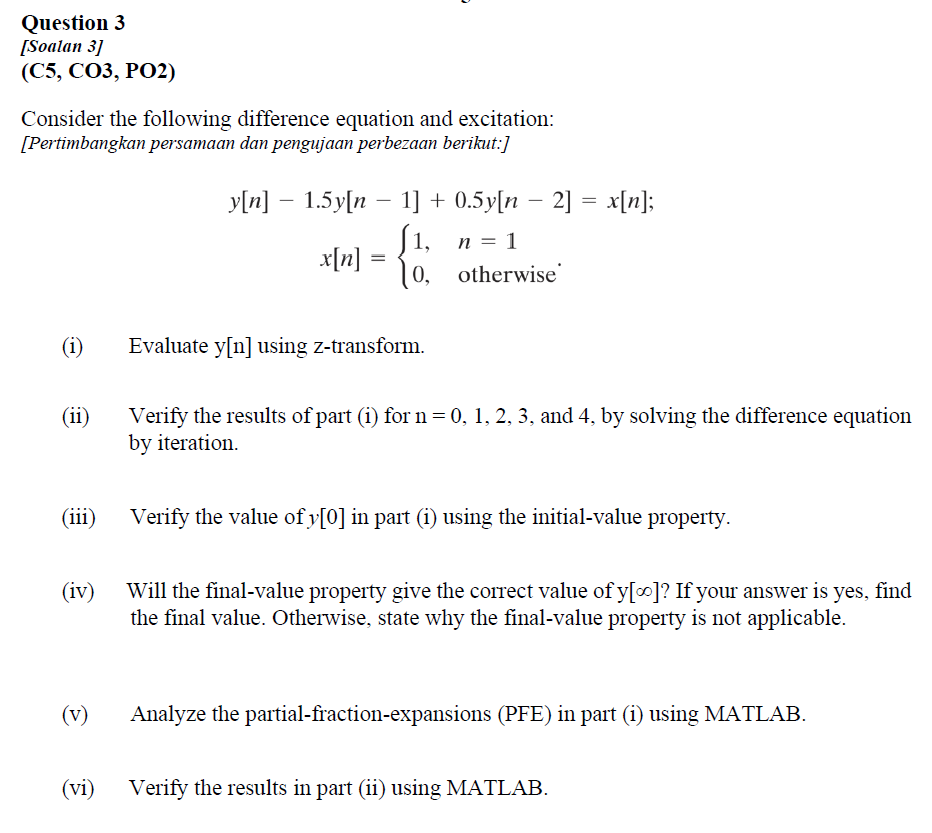 Solved Question 3 [Soalan 3] (C5, CO3, PO2) Consider the | Chegg.com