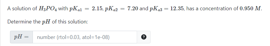 Solved A solution of H3P4 with pKa1=2.15,pKa2=7.20 and | Chegg.com