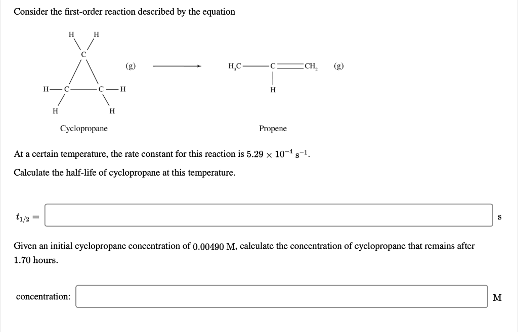 Solved Consider The First order Reaction Described By The Chegg Solved Consider The First order Reaction Described By The Chegg