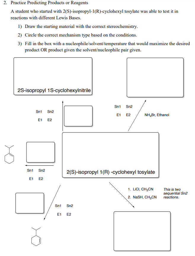 Solved 2. Practice Predicting Products or Reagents A student | Chegg.com