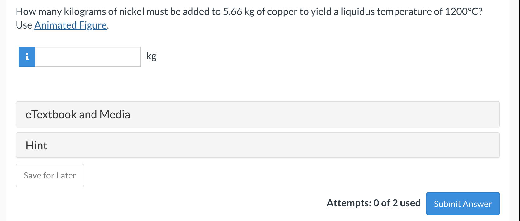 Solved How many kilograms of nickel must be added to 5.66 kg | Chegg.com