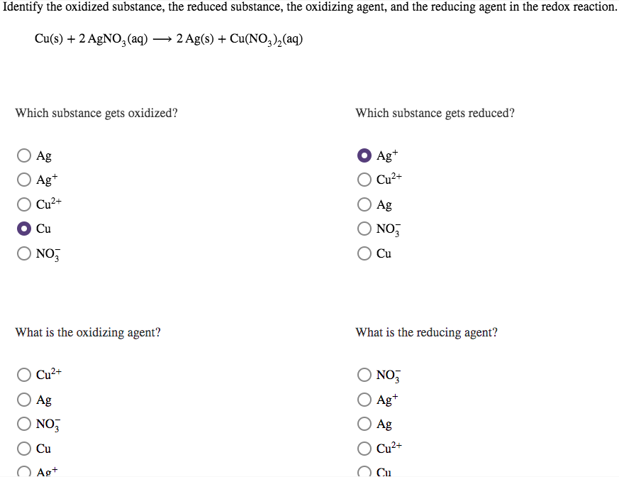Solved Identify the oxidized substance, the reduced | Chegg.com
