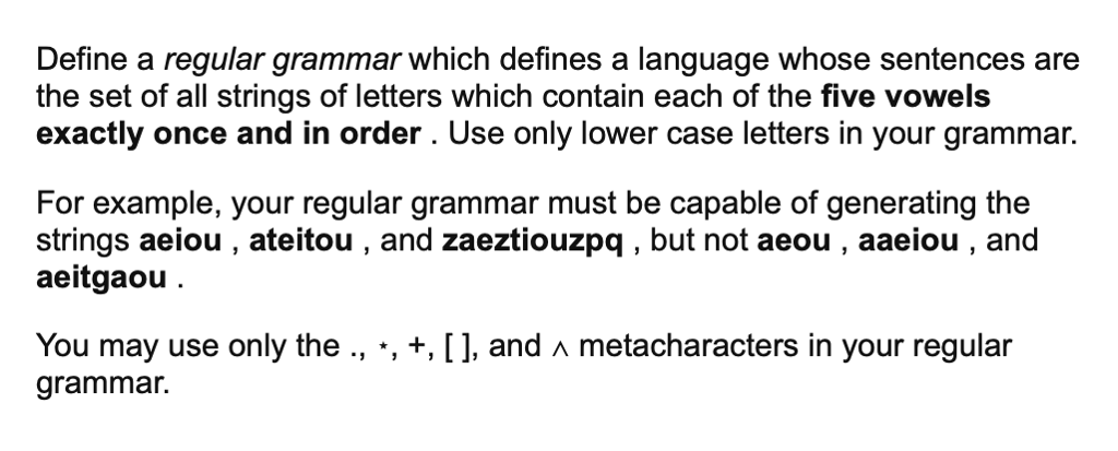 Solved Define a regular grammar which defines a language | Chegg.com