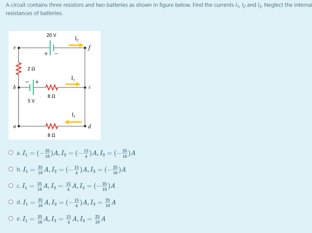 Solved A circuit contains three resistors and two batteries | Chegg.com