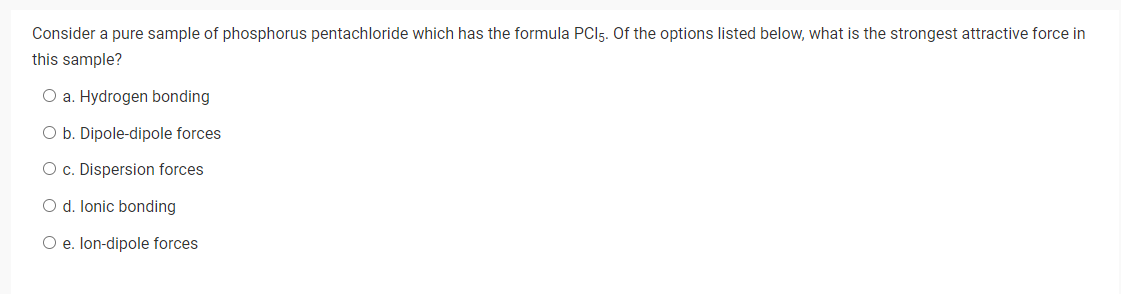 Solved Consider a pure sample of phosphorus pentachloride | Chegg.com