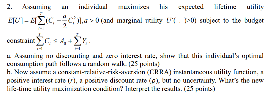 Solved Assuming an individual maximizes his expected | Chegg.com