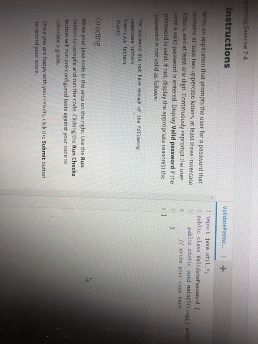 Solved amming Exercise 7-4 Instructions ValidatePassw....+ | Chegg.com