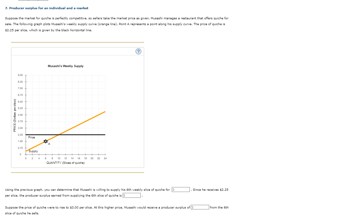 Solved 7. Producer surplus for an individual and a market | Chegg.com Solved 7. Producer surplus for an individual and a market | Chegg.com