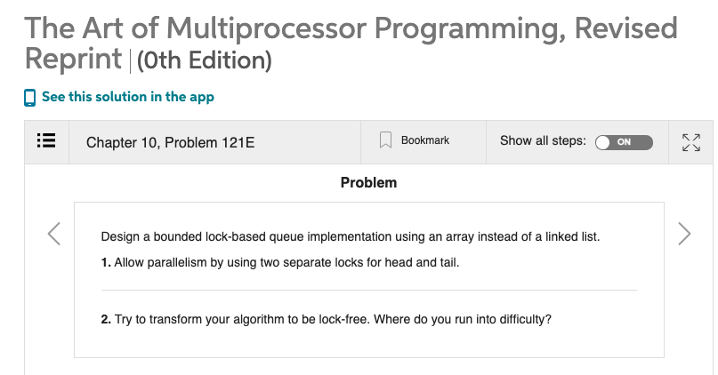Solved The Art of Multiprocessor Programming, Revised | Chegg.com