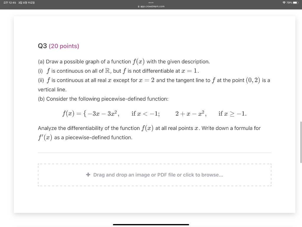 Solved (a) Draw a possible graph of a function f(x) with the | Chegg.com