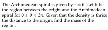 Solved The Archimedean spiral is given by r=0. Let R be the | Chegg.com