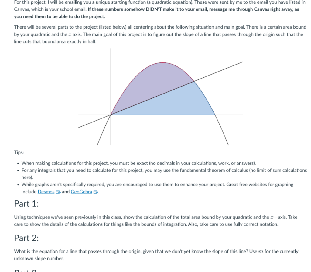 Solved The equation of the quadratic is 4x-2x^2. I | Chegg.com