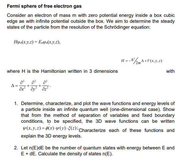 Solved Fermi sphere of free electron gas Consider an | Chegg.com