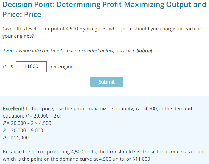 Solved Decision Point: Determining Profit-Maximizing Output | Chegg.com
