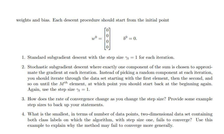 Problem 1: Perceptron Learning (30 pts) Consider the | Chegg.com