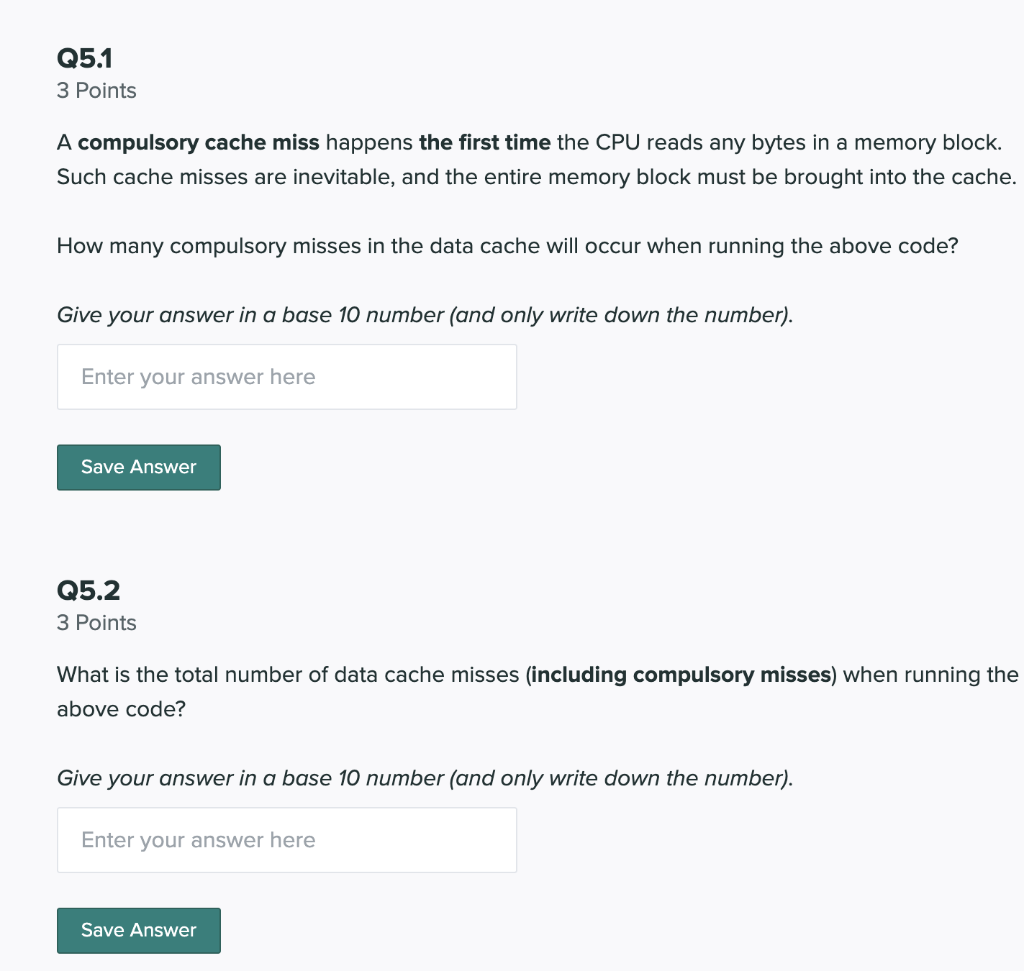 Solved Q5 Cache Performance Analysis 9 Points This | Chegg.com
