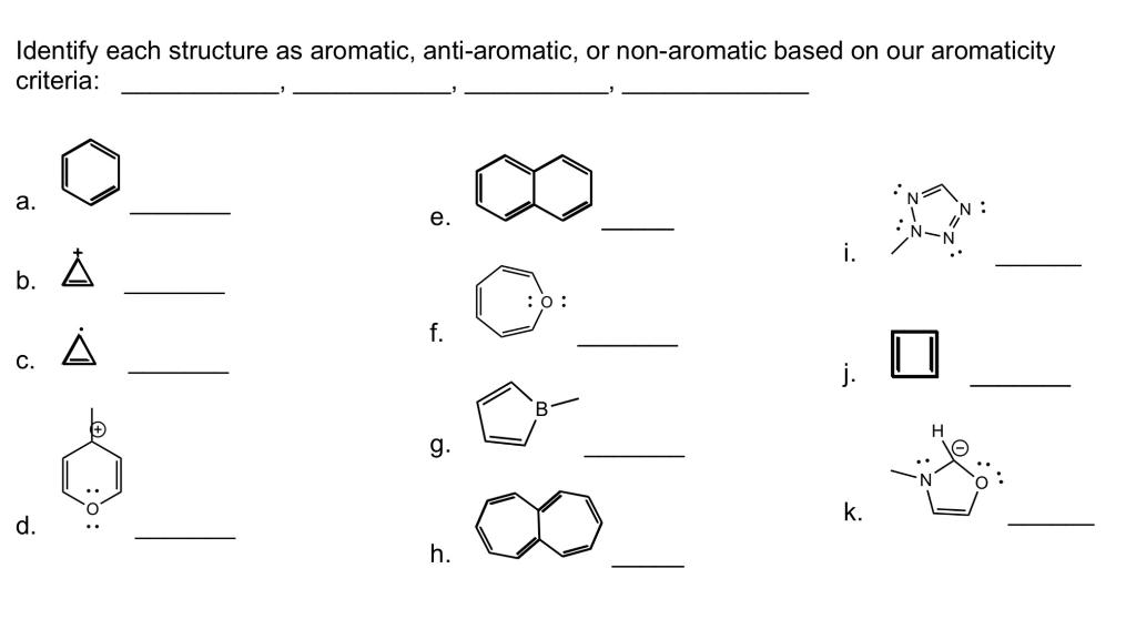 Solved Identify each structure as aromatic, anti-aromatic, | Chegg.com