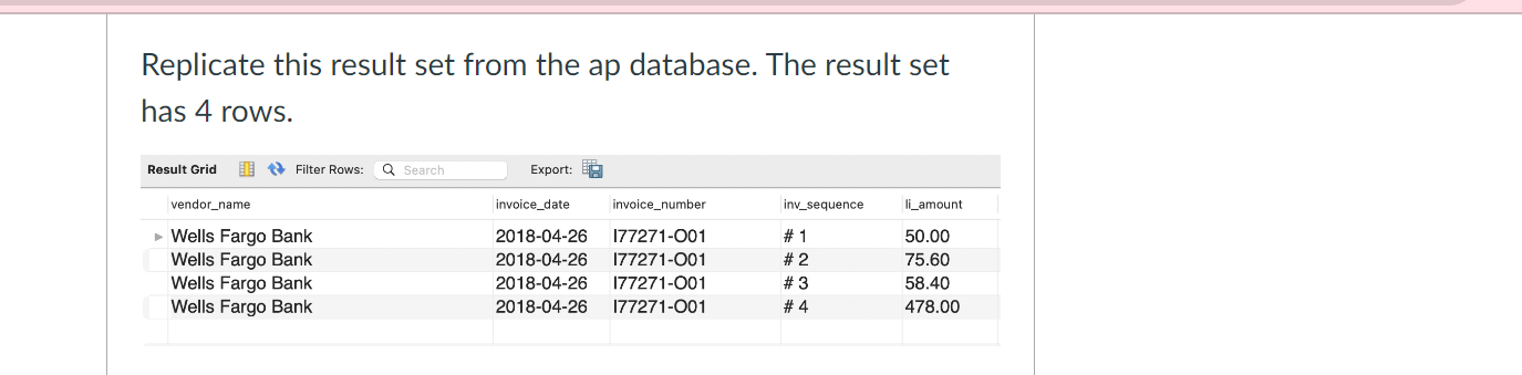 This result set is from the ex database. The result | Chegg.com