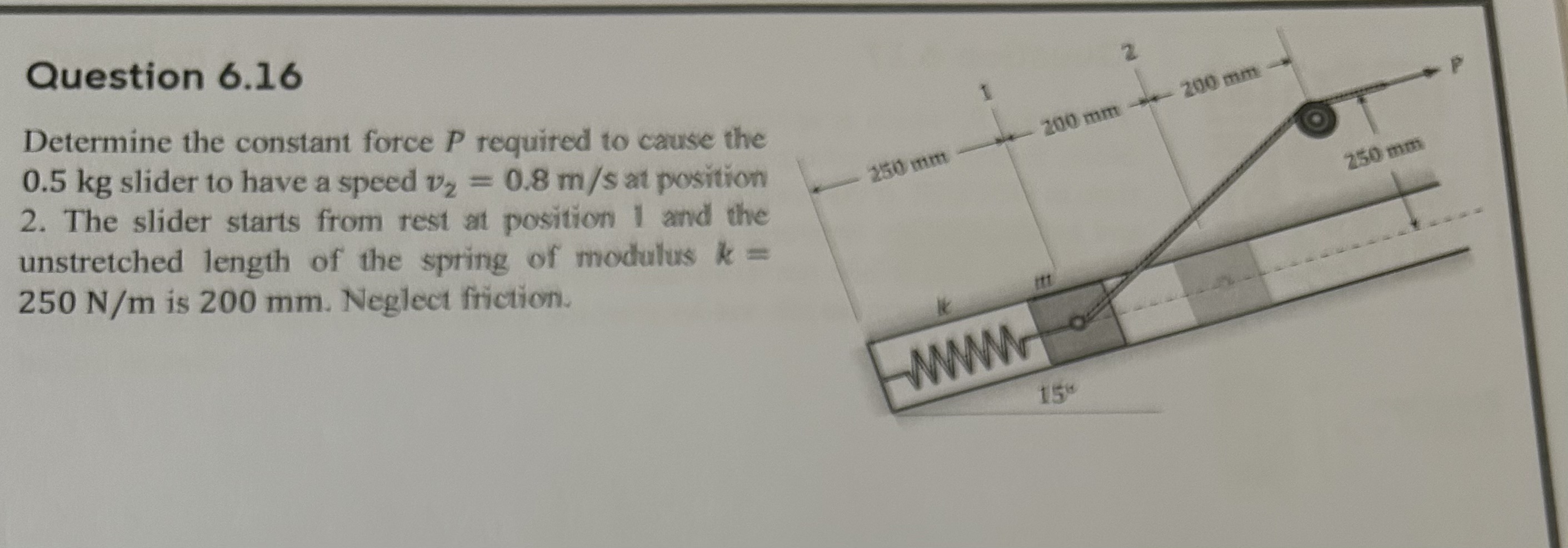 Solved Determine The Constant Force P Required To Cause The