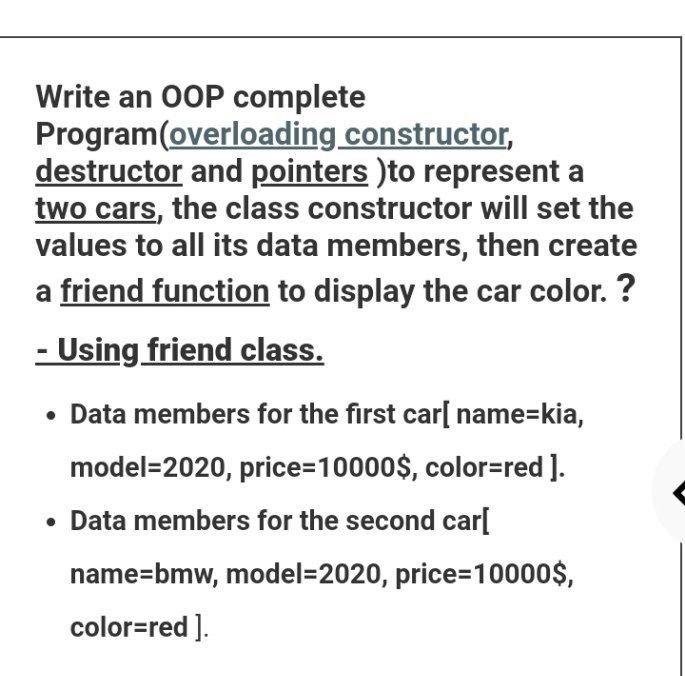Solved Write an OOP complete Program(overloading | Chegg.com