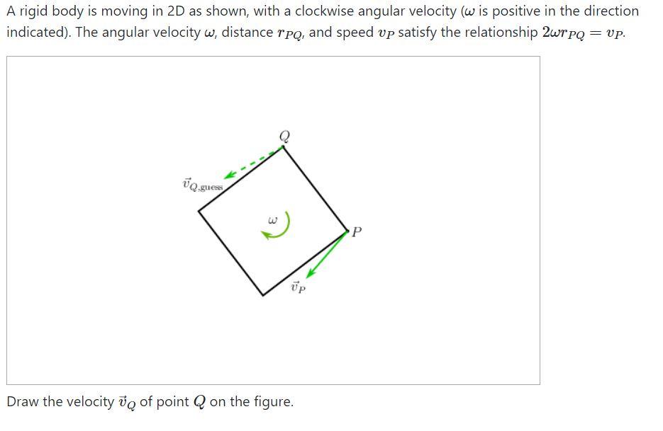 Solved A rigid body is moving in 2D as shown, with a | Chegg.com