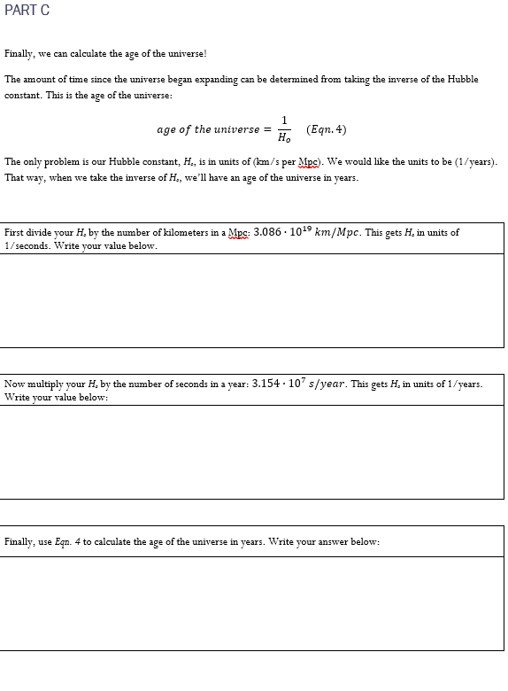 Solved PARTC Finally, we can calculate the age of the | Chegg.com Solved PARTC Finally, we can calculate the age of the | Chegg.com