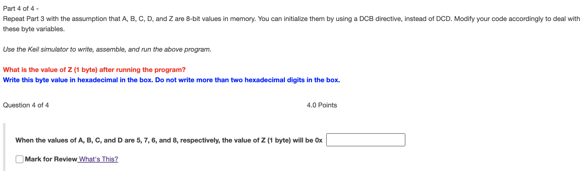 Solved A Part 3 of 4 - Assume that A, B, C, D, and Z are | Chegg.com