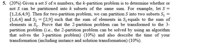 Solved How to proof that the 2 partition problem can be | Chegg.com
