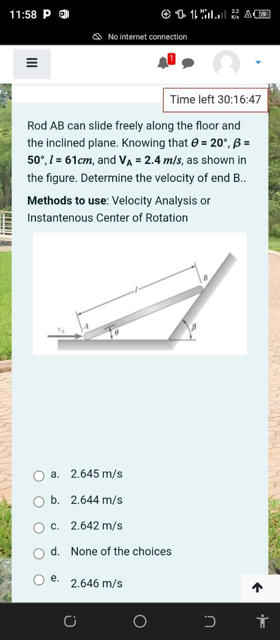 Solved Rod AB can slide freely along the floor and the | Chegg.com