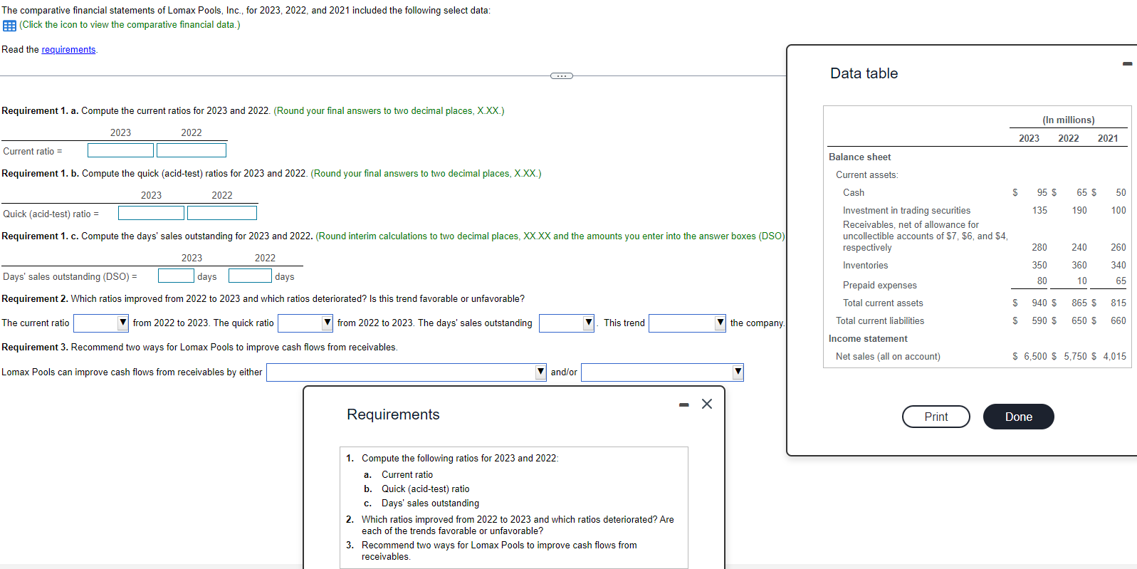 Solved The comparative financial statements of Lomax Pools, | Chegg.com