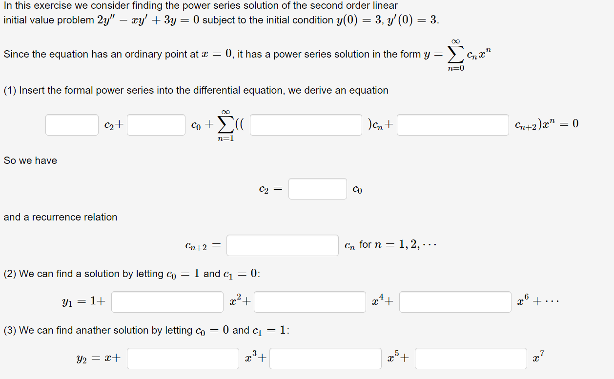 Solved In this exercise we consider finding the power series | Chegg.com