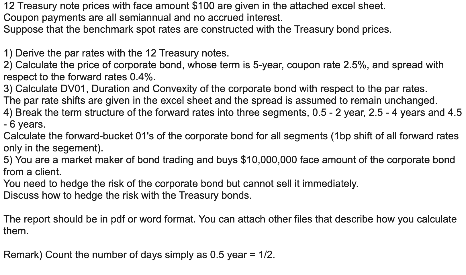 Solved 12 Treasury note prices with face amount $100 are | Chegg.com