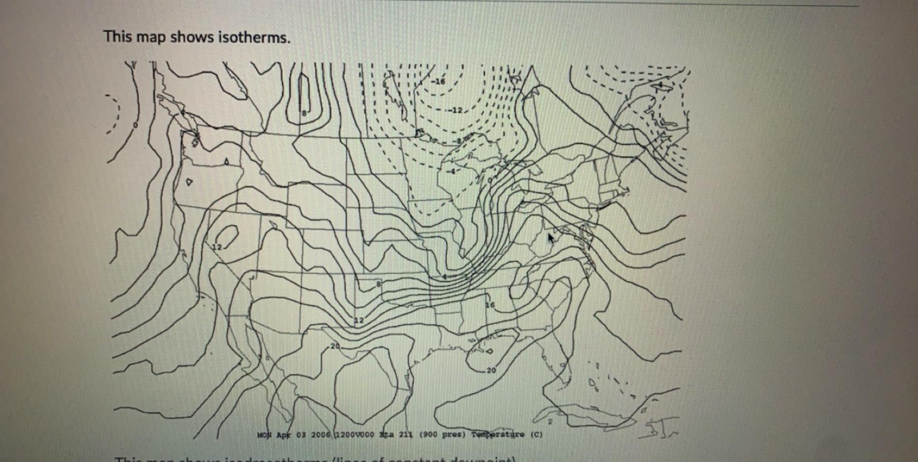 Solved This map shows isobars of sea-level pressure and | Chegg.com