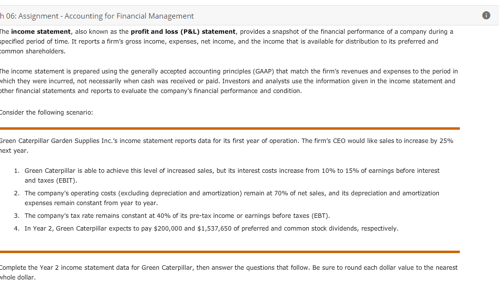 Solved h 06: Assignment - Accounting for Financial | Chegg.com