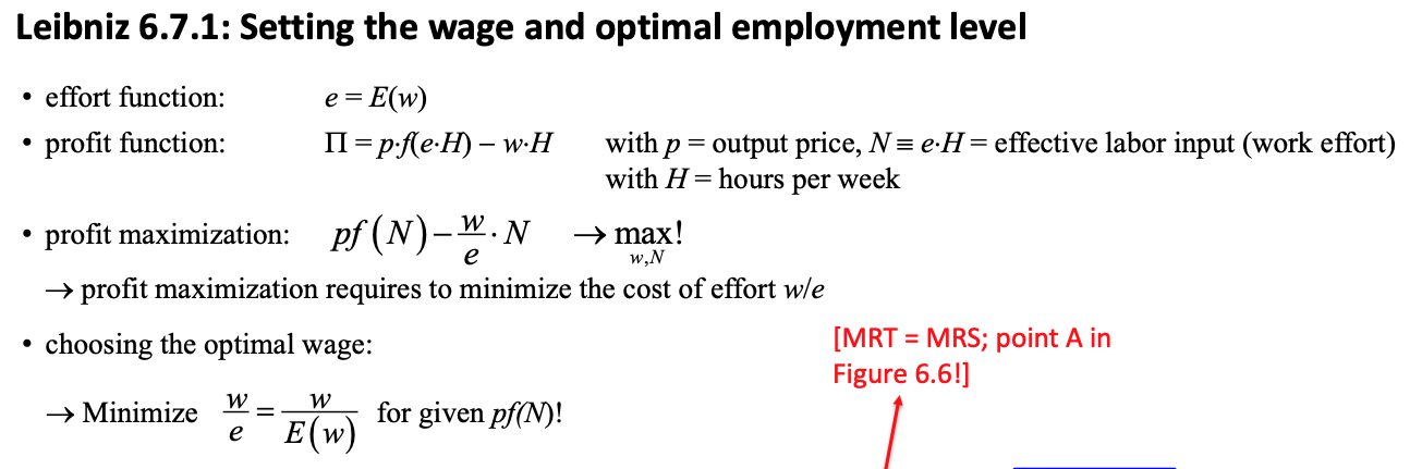 2. Consider an efficiency wage model with one firm | Chegg.com