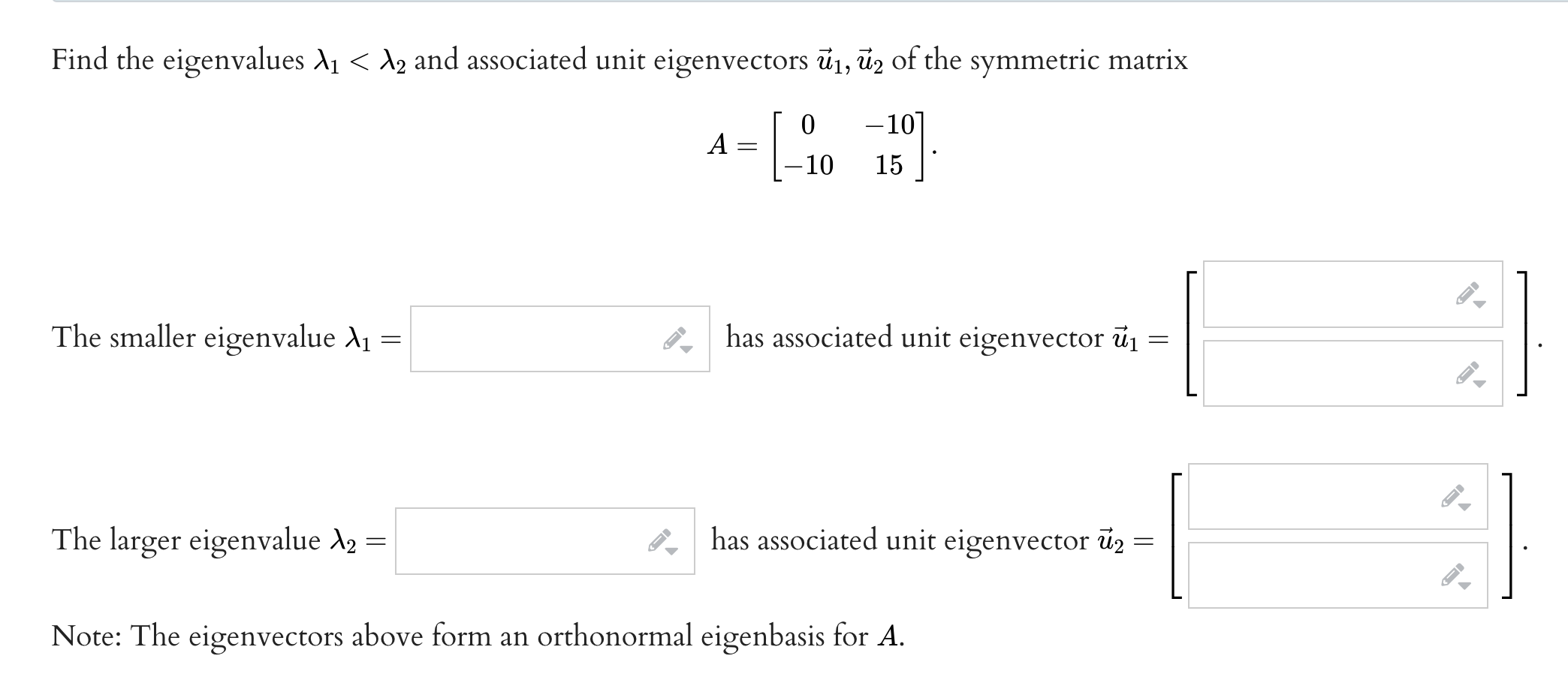 Solved Find the eigenvalues λ1